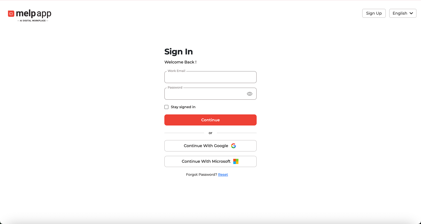Create Account With Melp - MelpApp Documents